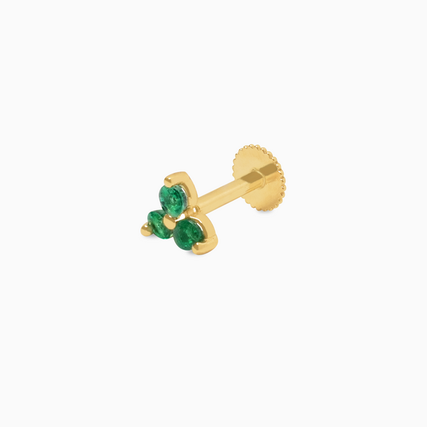 Piercing en oro amarillo de 18K triángulo con esmeraldas - Aldo & Co.