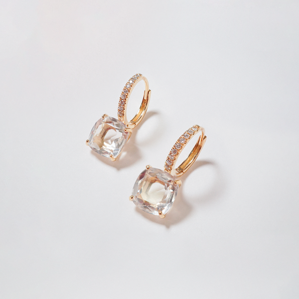 Aldo & Co. – Aretes en 2 oros de 18K con 4 rieles en media caña